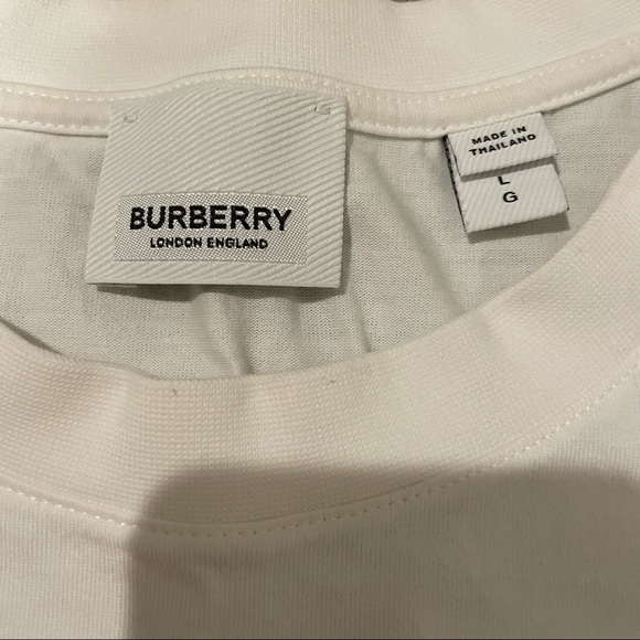 Burberry | Shirts | Authentic Burberry Horseferry House Print White Red Font Tee Shirt | Poshmark